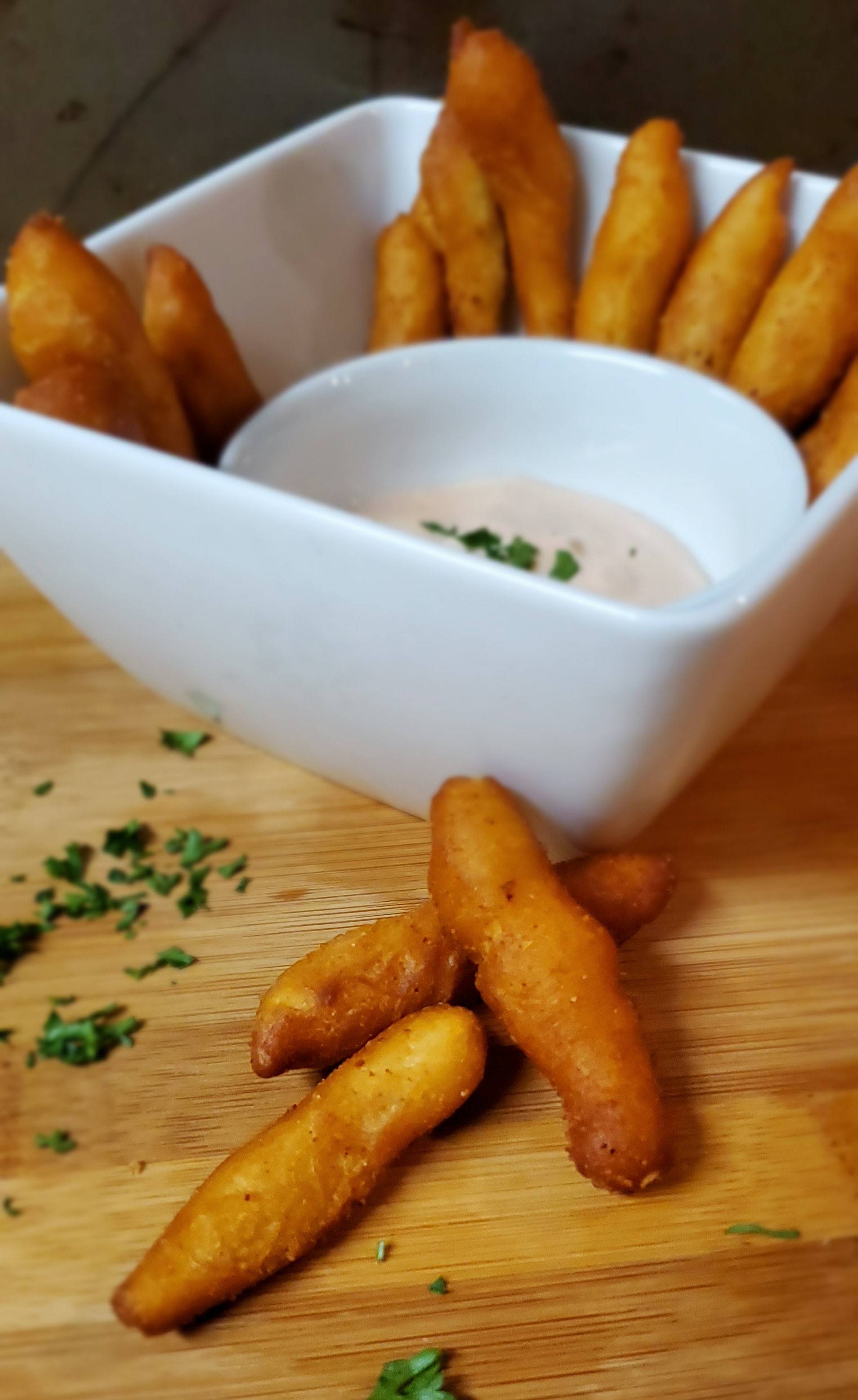 Popcorn Crawfish W/ House Made Remoulade “Crawfish Fingers” – Girl-Chef ...